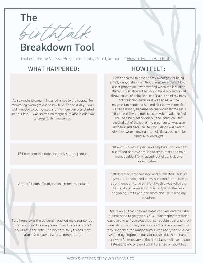 How to Write Your Birth Story: Using the Birthtalk Breakdown - Wellness ...